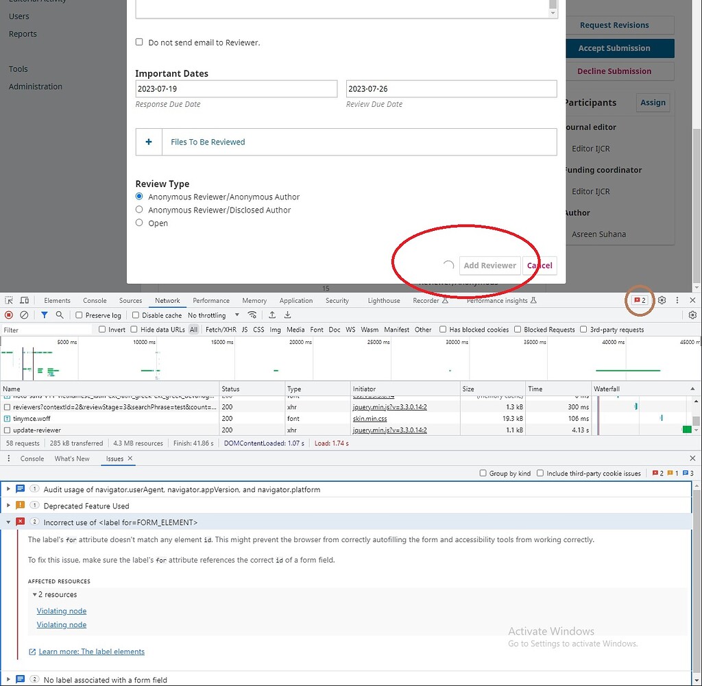 Continuous loading and doesn't stop in the process of submitting and ...