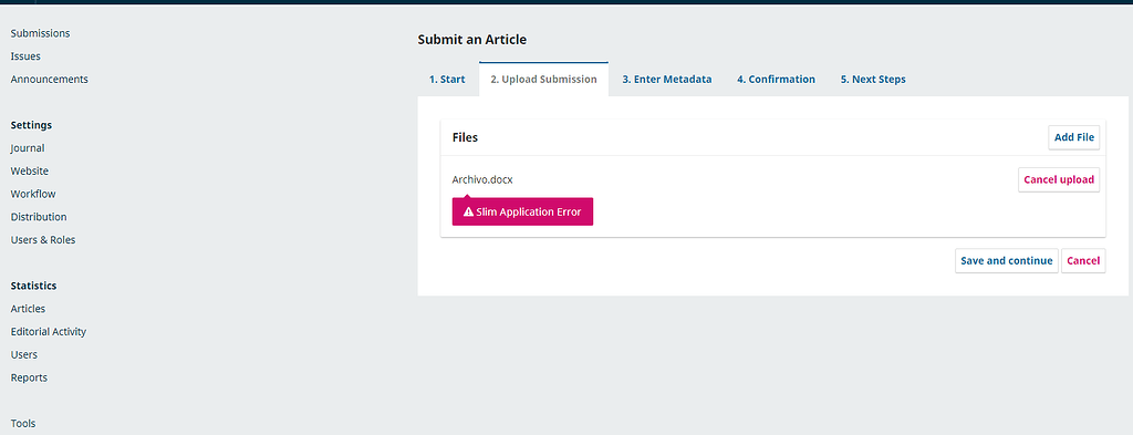 Slim Application Error in file upload OJS 3.3.0.17 with PostgreSQL ...