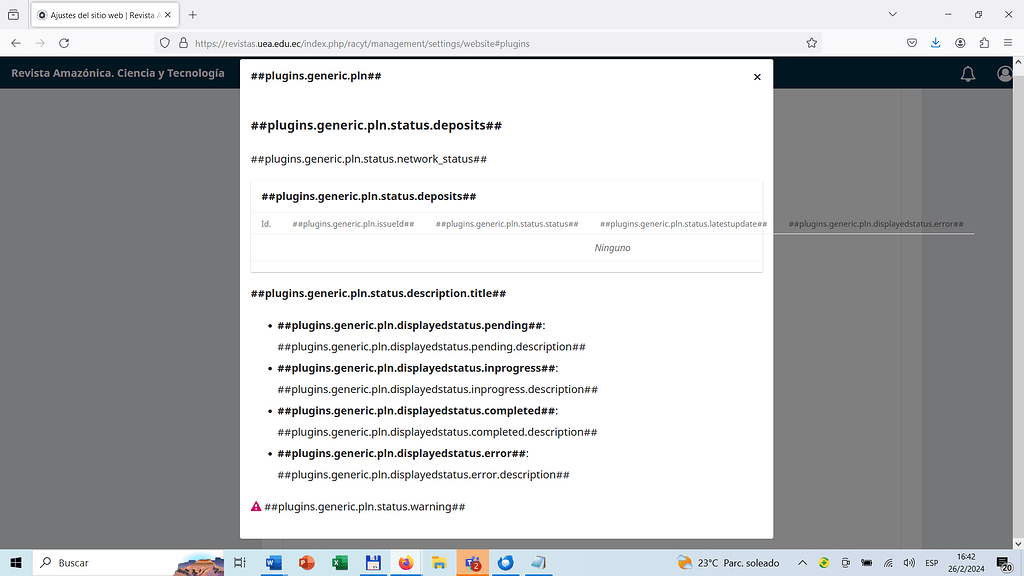Persistent problem in PKP-PLN deposit - Software Support - PKP Community Forum