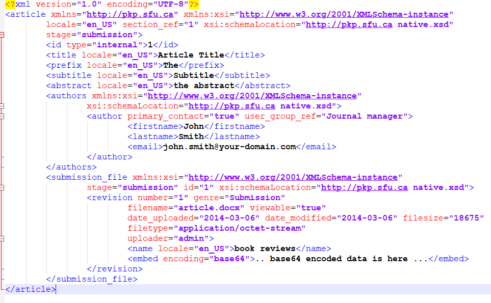 Need A Working XML Sample Or Template Fro OJS 3 1 1 4 Using Native 