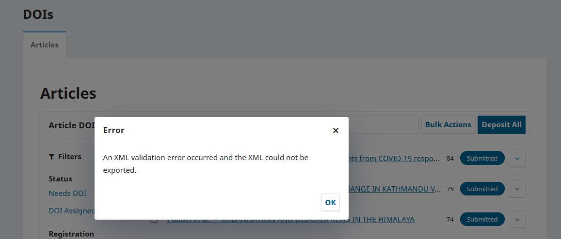 An Xml Validation Error Occurred And The Xml Could Not Be Exported Software Support Pkp